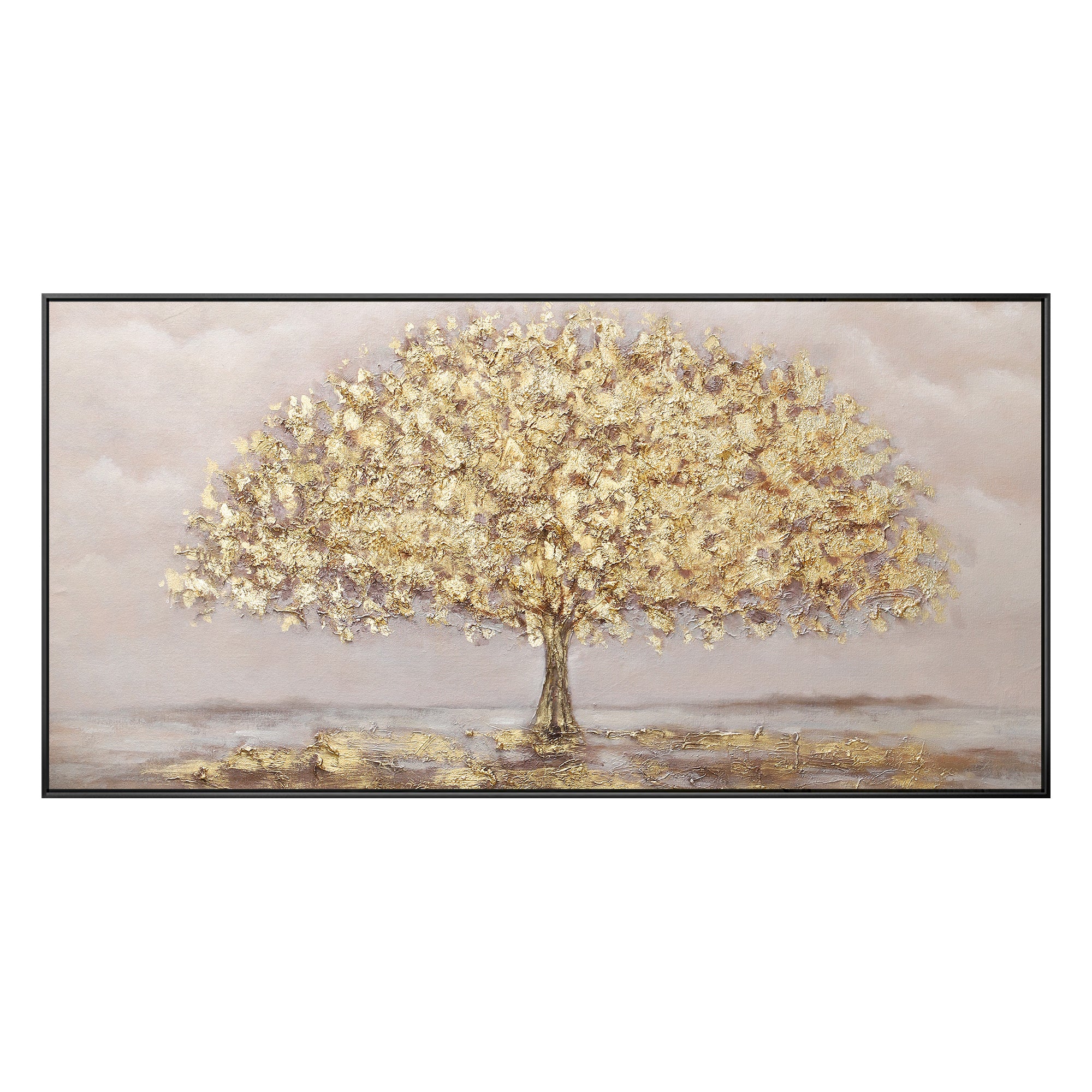 Gold Leaf Tree Painting | Hand-Painted Artwork for Home Decor